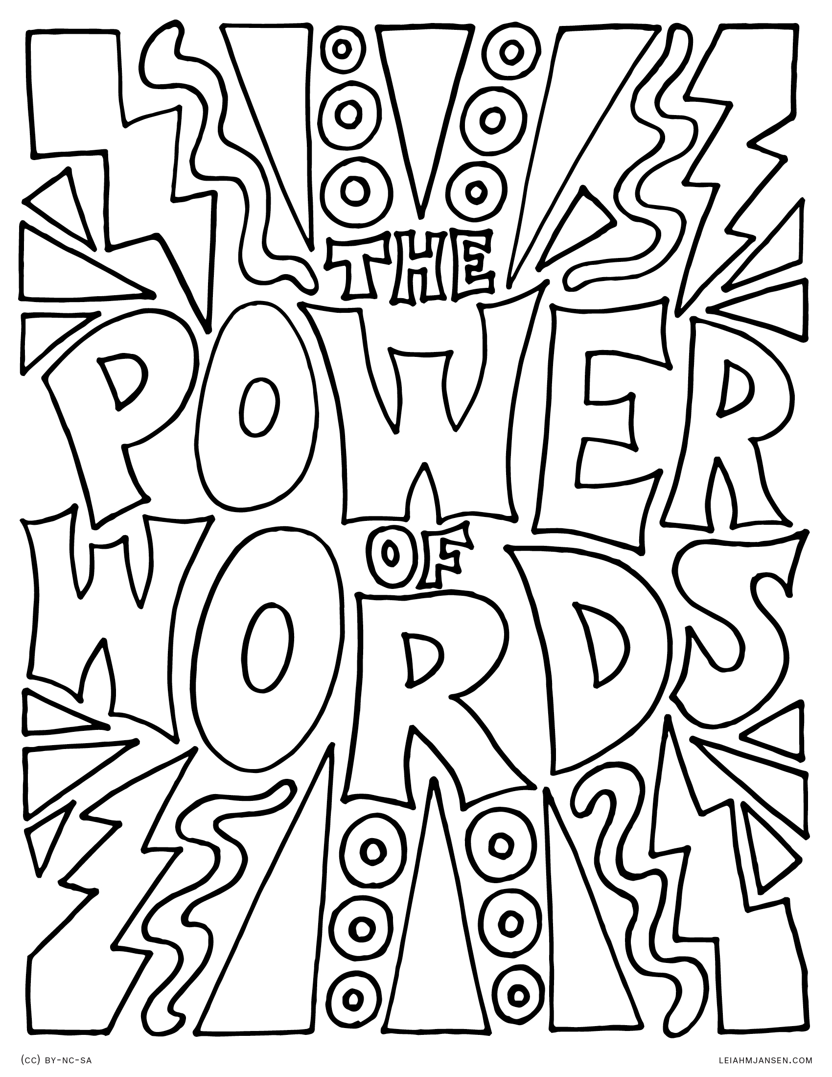 A Words Coloring Page Coloring Pages
